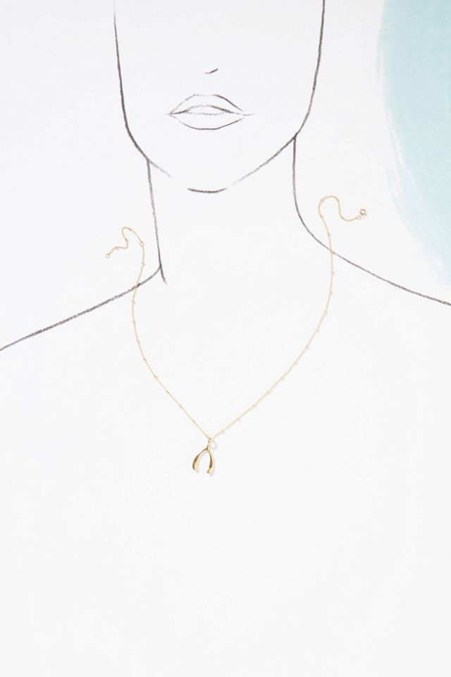 Jane Win Lucky Wishbone Pendant Necklace | Anthropologie
