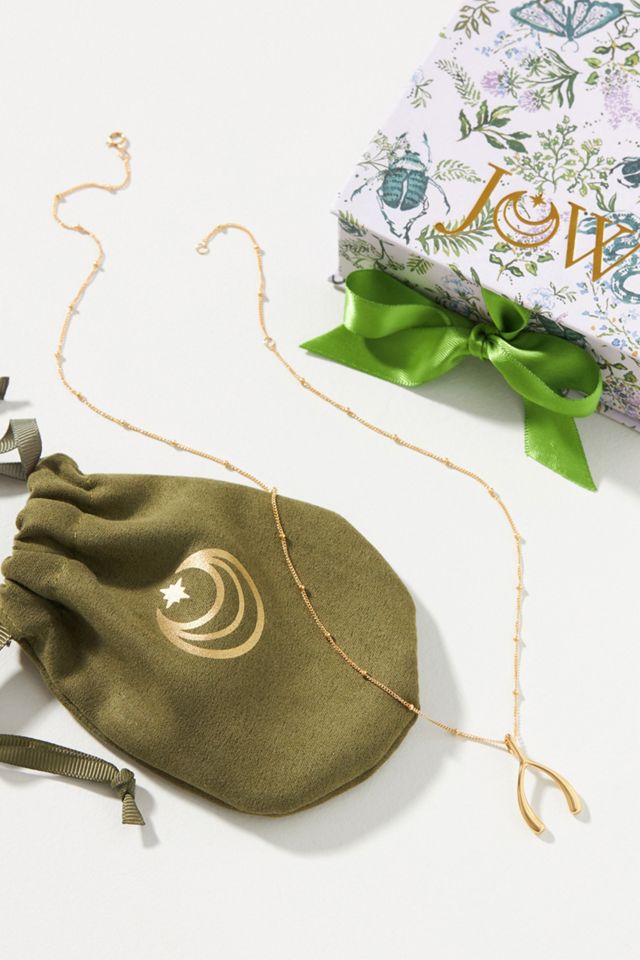Jane Win Lucky Wishbone Pendant Necklace | Anthropologie
