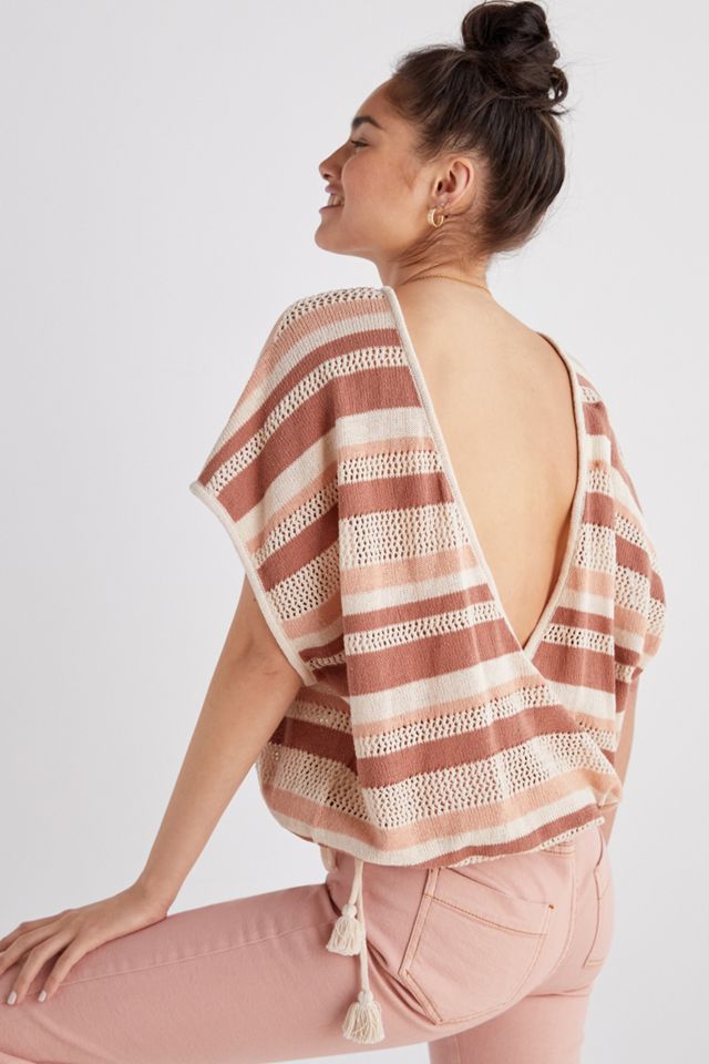 Striped Side-Tie Poncho | Anthropologie