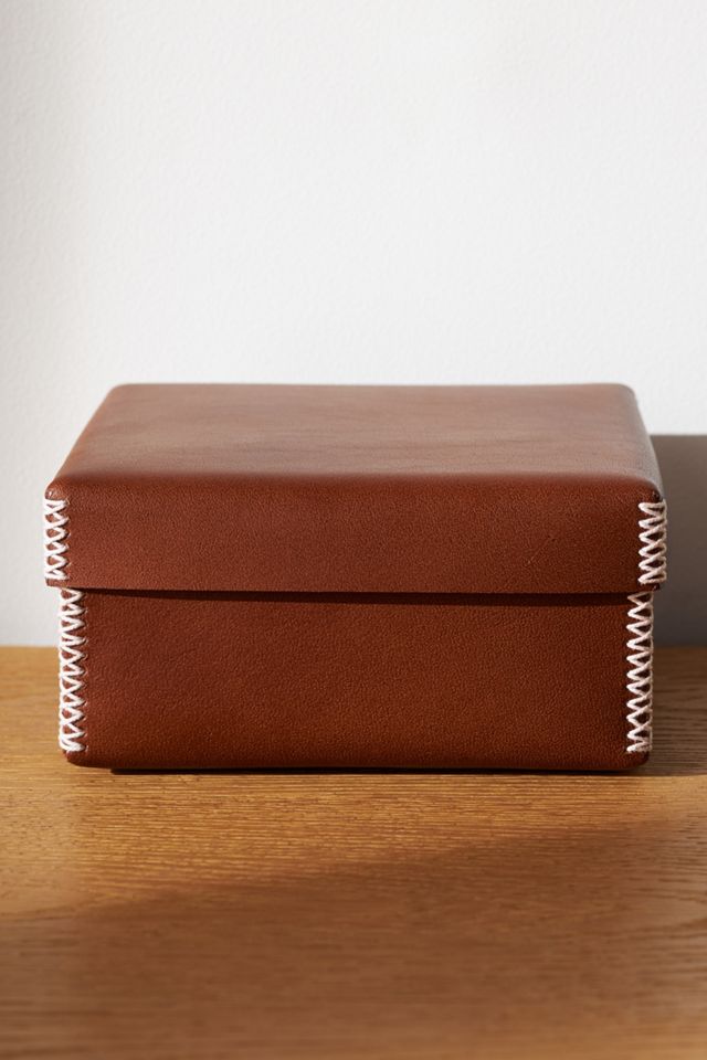 Amber Lewis for Anthropologie Stitched Leather Nesting Box | AnthroHome