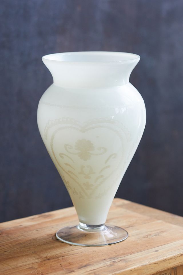 Milky Glass Etched Vase Terrain