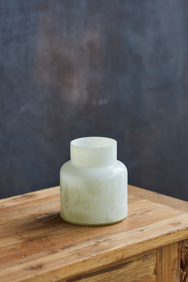 Milky Glass Etched Vase Terrain