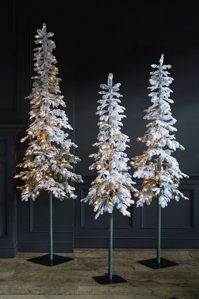 Faux Snowy Pre-lit LED Alpine Tree | AnthroLiving