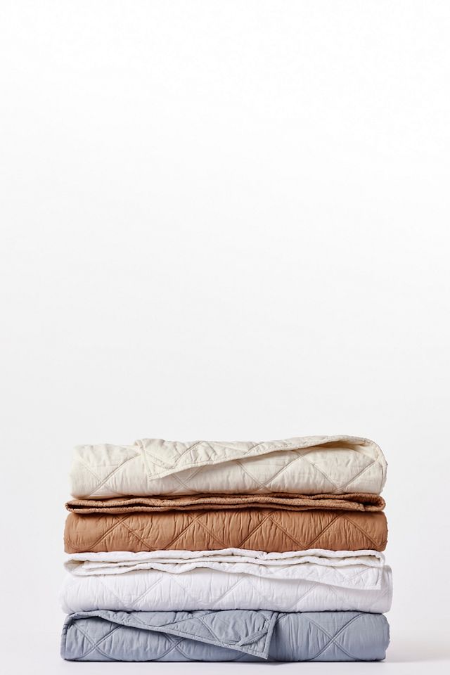 Coyuchi Diamond-Stitched Organic Cotton Comforter | AnthroHome