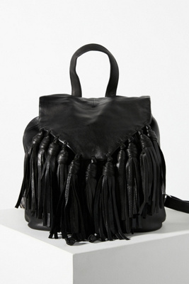 Fringed Leather Backpack | Anthropologie