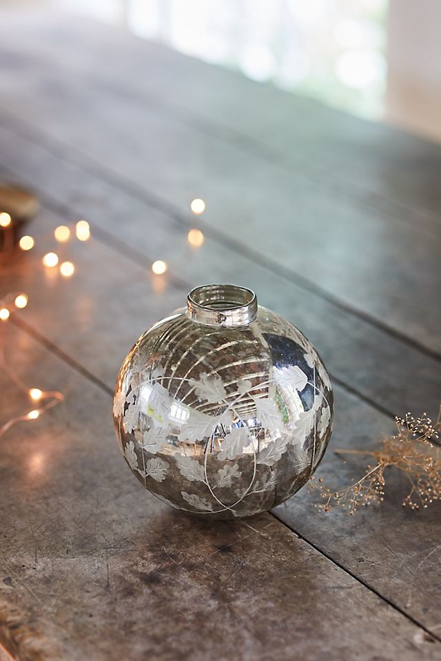 Etched Mercury Glass Vase | Terrain Etched Mercury Glass Vase | Terrain