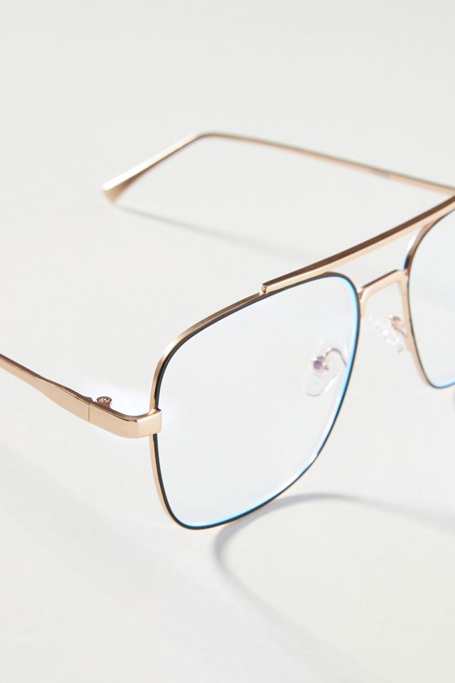 Square Aviator Blue Light Glasses | Anthropologie