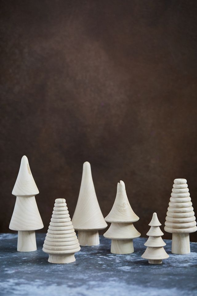 Miniature Wooden Trees, Set of 6 | Anthropologie