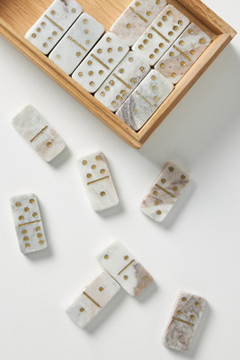 Torrento Marble Dominoes Set | Anthropologie