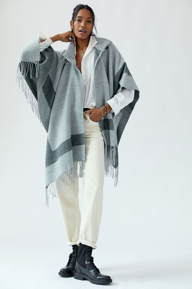 Fringed Funnel Neck Cape | Anthropologie