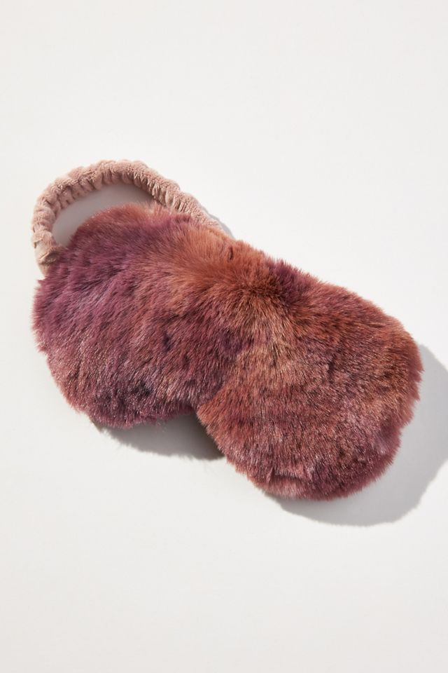 Luxe Dyed Faux Fur Weighted Eye Mask | Anthropologie