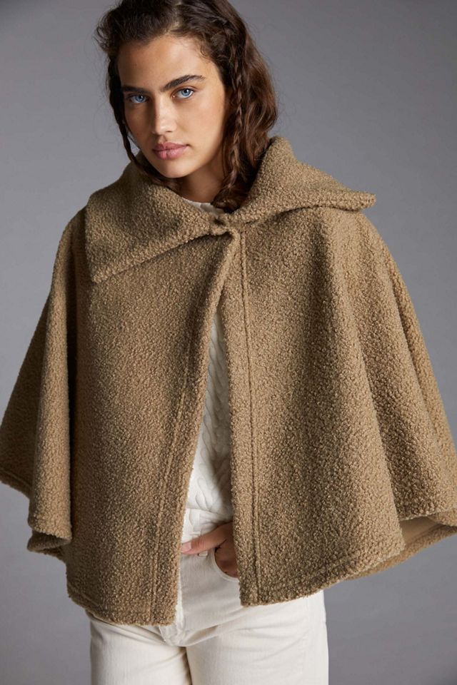 Sherpa-Collared Cape | Anthropologie