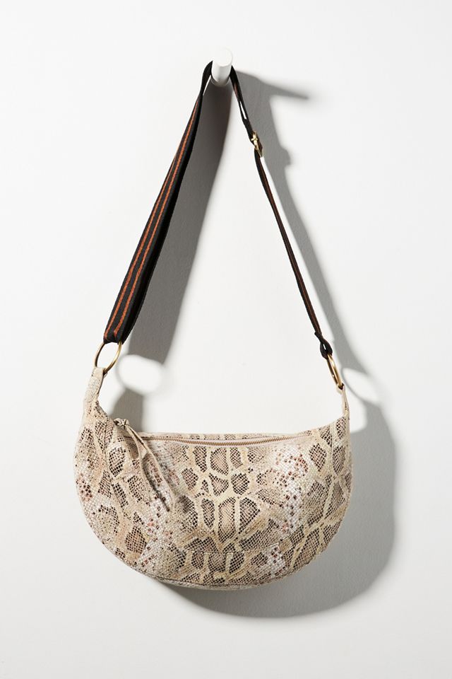 Snake-Printed Leather Shoulder Bag | Anthropologie