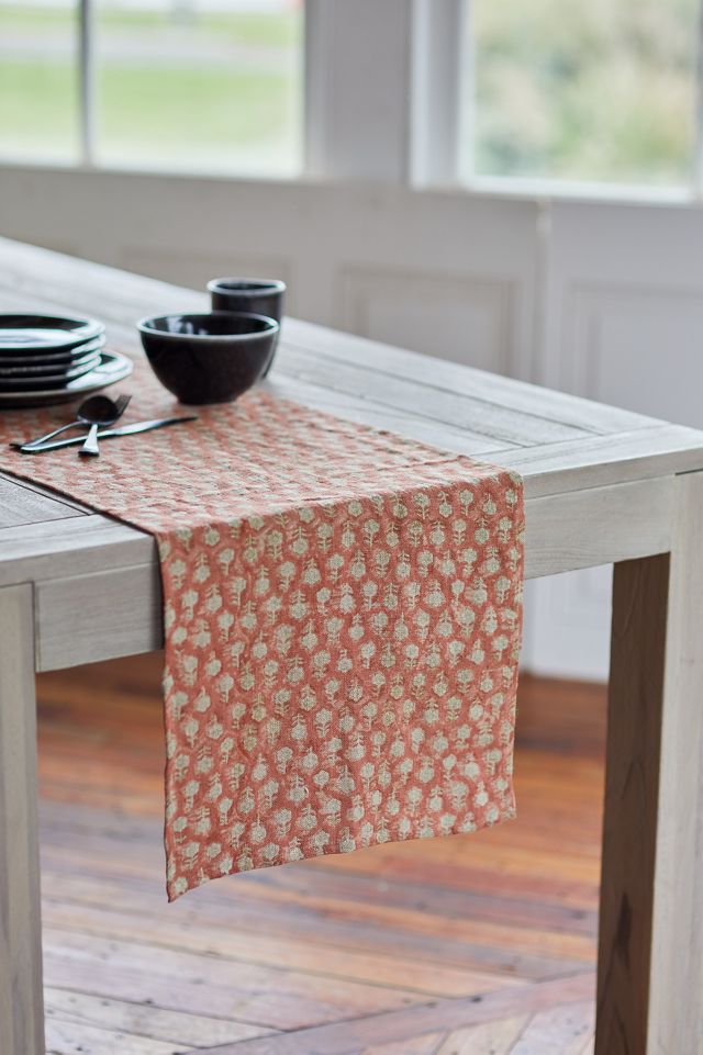 Tulsi Floral Linen Runner | Terrain