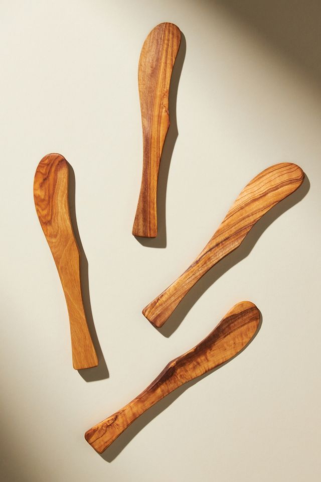 Olive Wood Spreaders, Set of 4 | Anthropologie
