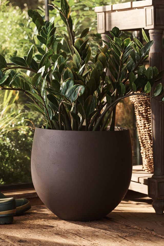 Fiber Cement Orb Planter, 16" | Terrain