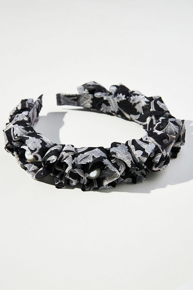 Embellished Ruffled Headband | Anthropologie