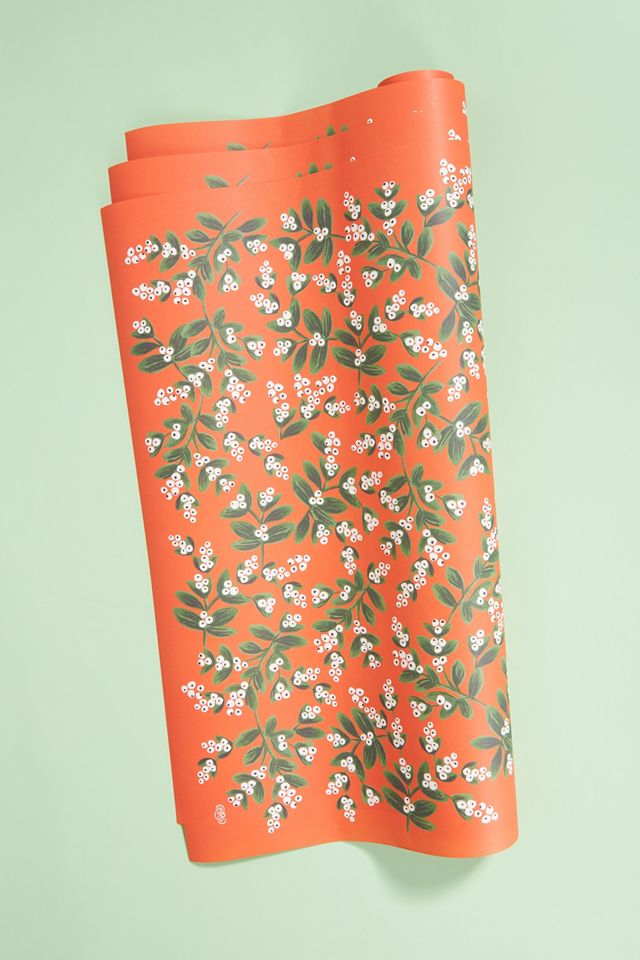 Rifle Paper Co. Mistletoe Wrapping Paper Sheets, Set of 3 | AnthroLiving