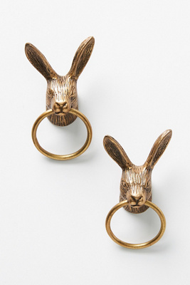 Set of 2 Woodland Rabbit Knobs | Anthropologie UK
