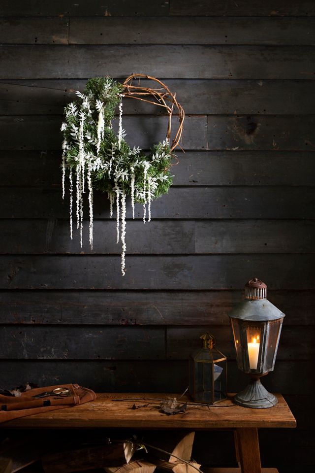 Fresh Fir + Hanging Amaranth Asymmetrical Wreath | Terrain