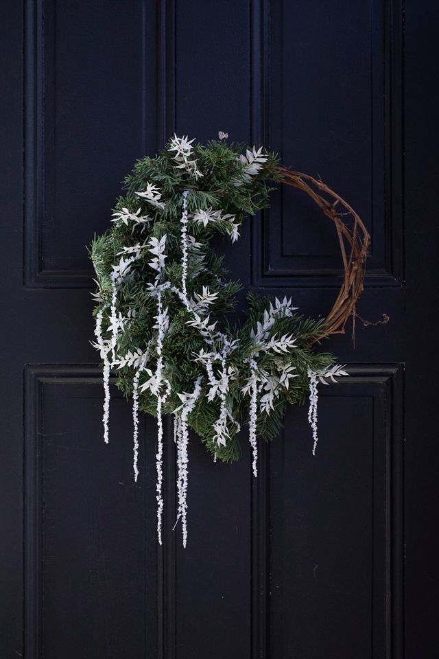 Fresh Fir + Hanging Amaranth Asymmetrical Wreath | Terrain