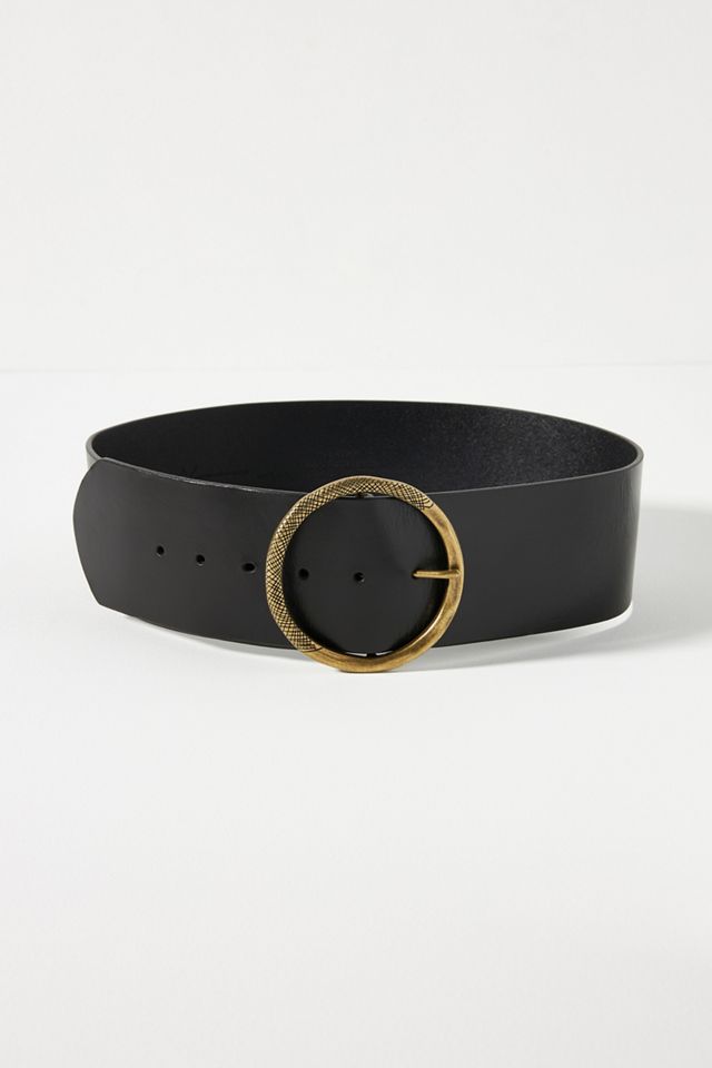 Round Buckle Leather Belt | Anthropologie UK