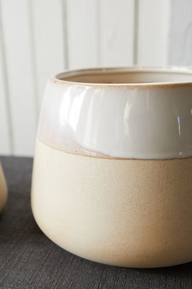 Neutral Block Ceramic Planter, 8" | Terrain