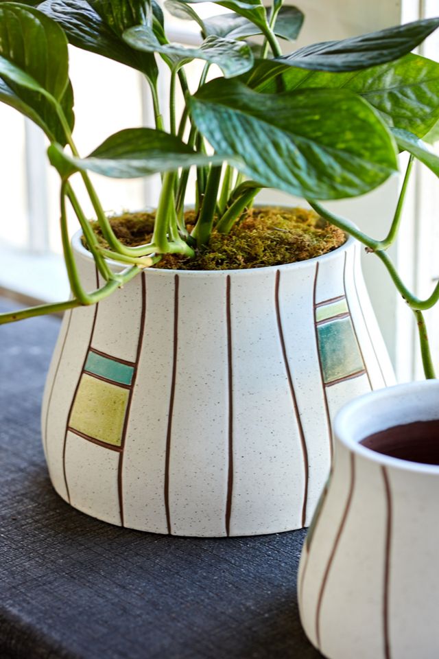 Mosaic Painted Ceramic Planter, 10" | Anthropologie
