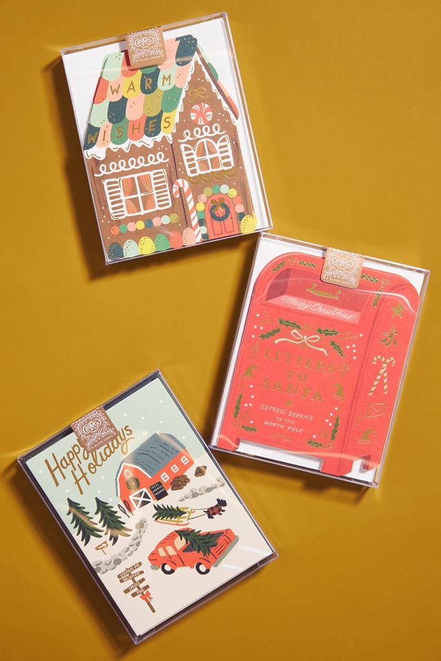 Rifle Paper Co. Holiday Tree Farm Cards, Set of 8 | AnthroLiving