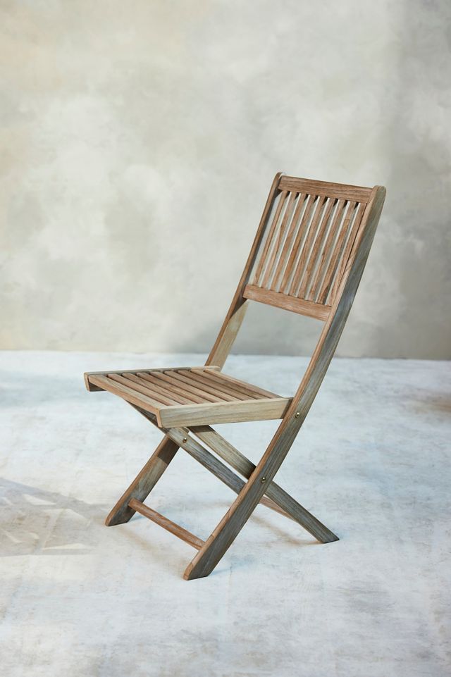 Folding Teak Side Chair | Anthropologie