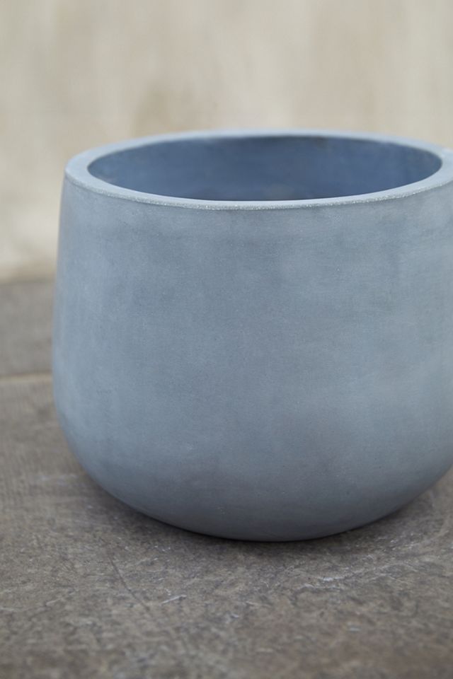 Fiber Concrete Rounded Pot, 14" | AnthroLiving