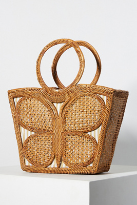 Butterfly Rattan Tote | Anthropologie