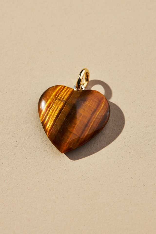 Tiger's Eye Heart Charm | Anthropologie