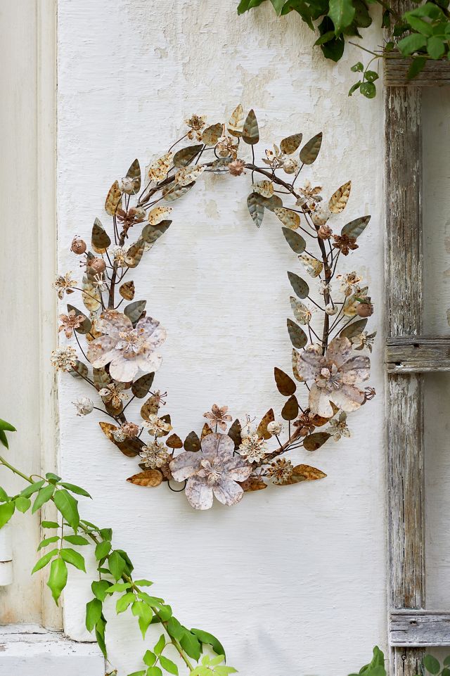 Floral Iron Wreath | Anthropologie