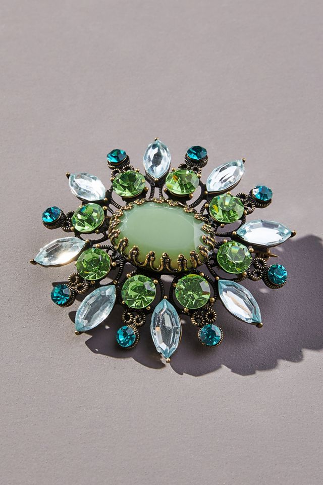 Crystal Wreath Brooch | Anthropologie