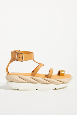 4ccccees Mellow Platform Toe Loop Sandal In Beige | ModeSens