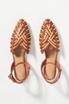 Pilcro Woven Leather Ankle Strap Sandals | Anthropologie