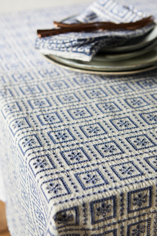 Eyelet Tile Tablecloth | Anthropologie