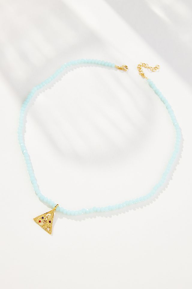 Hermina Athens Melies Aqua Pyramid Necklace | Anthropologie Hermina Athens Melies Aqua Pyramid Necklace | Anthropologie