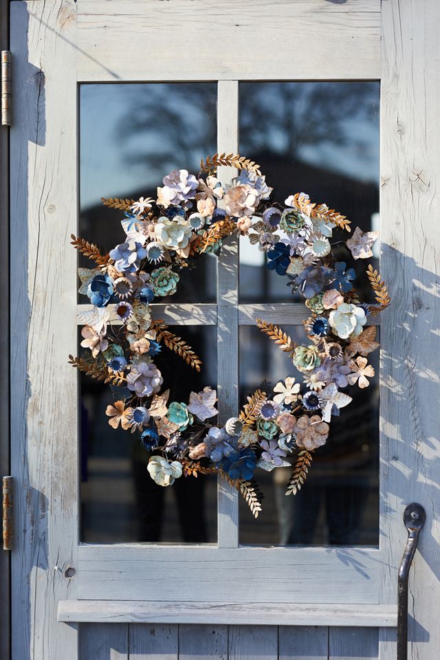 Pastel Gilded Botanicals Iron + Velvet Wreath | AnthroLiving