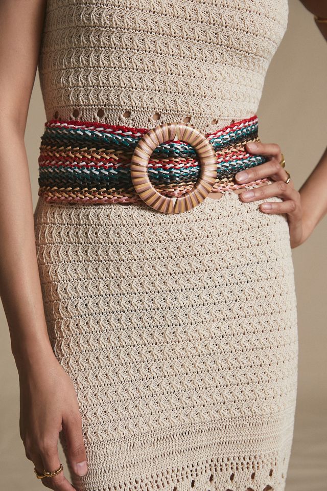 Wide Raffia Waist Belt | Anthropologie