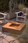 Low Profile Weathering Steel Square Fire Pit | AnthroLiving