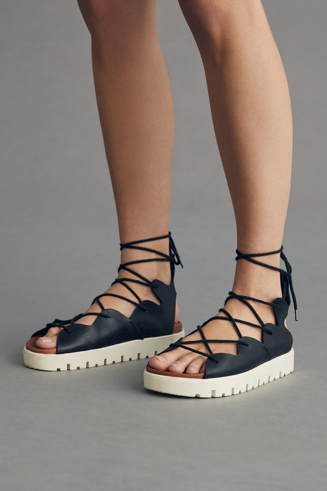 Pilcro Tie-Up Gladiator Sport Sandals | Anthropologie