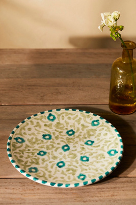 Flower + Vine Ceramic Plate | AnthroLiving