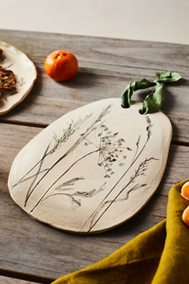 Embossed Botanical Ceramic Board | AnthroLiving