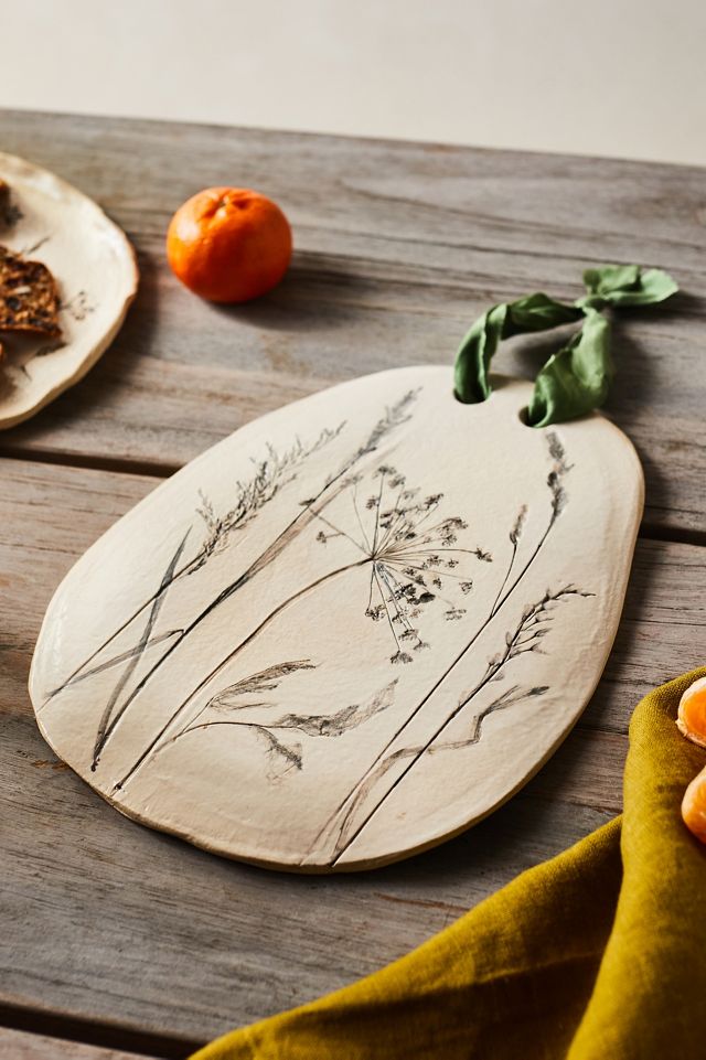 Embossed Botanical Ceramic Board | AnthroLiving