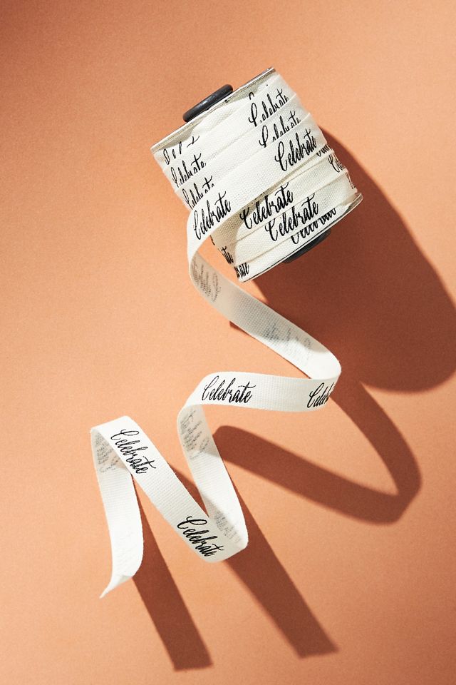 Celebrate Calligraphy Ribbon | Anthropologie