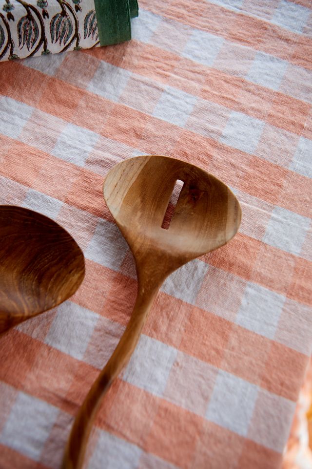 Wavy Teak Serving Spoons, Set of 2 | AnthroLiving