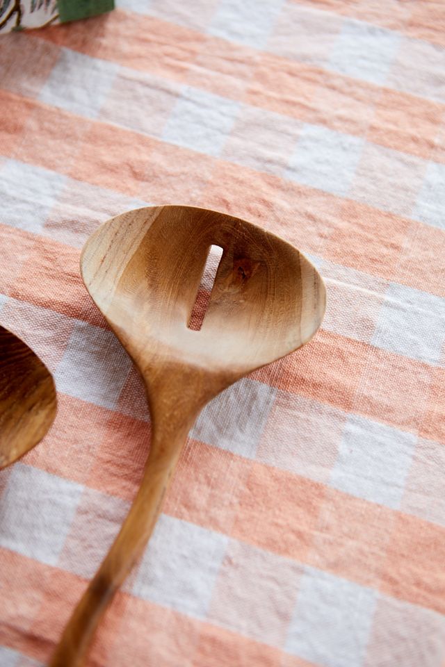 Wavy Teak Serving Spoons, Set of 2 | AnthroLiving