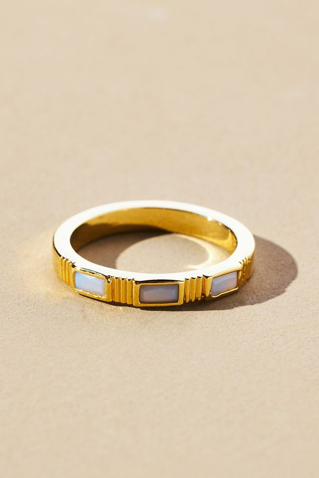 Embedded-Flat Stone Ring | Anthropologie